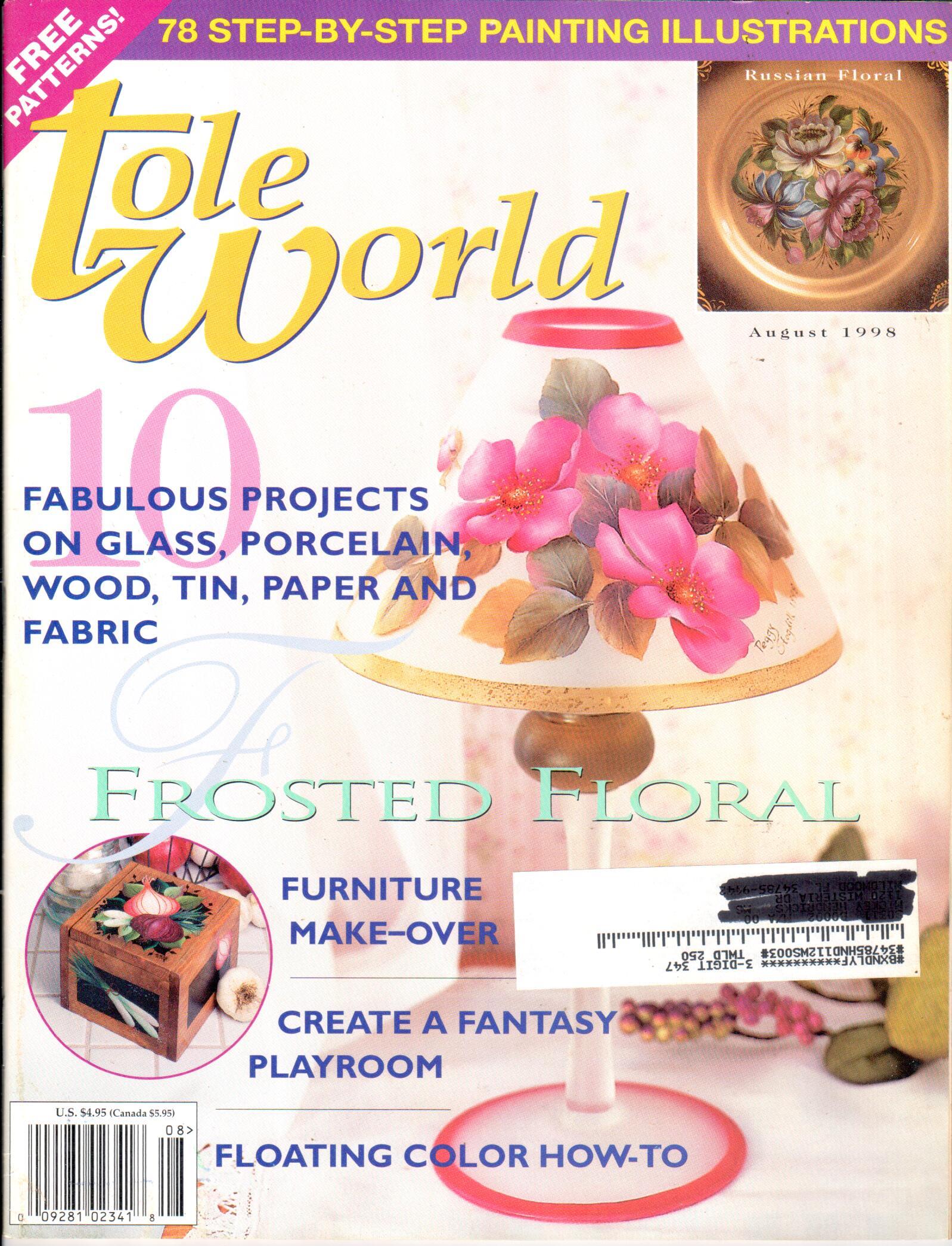 Decorative Painting Bookstore: Tole World - 1998 August