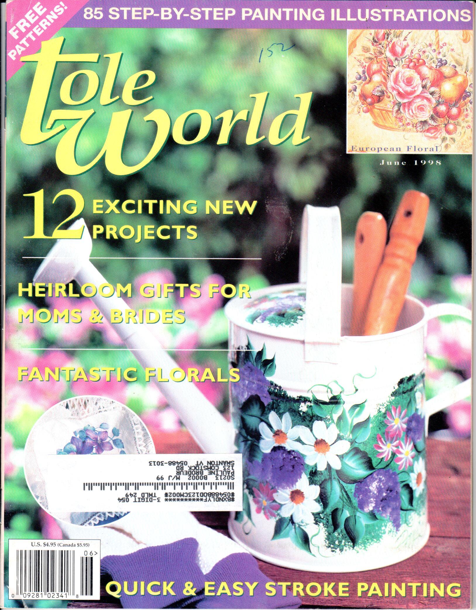 Decorative Painting Bookstore: Tole World - 1998 June