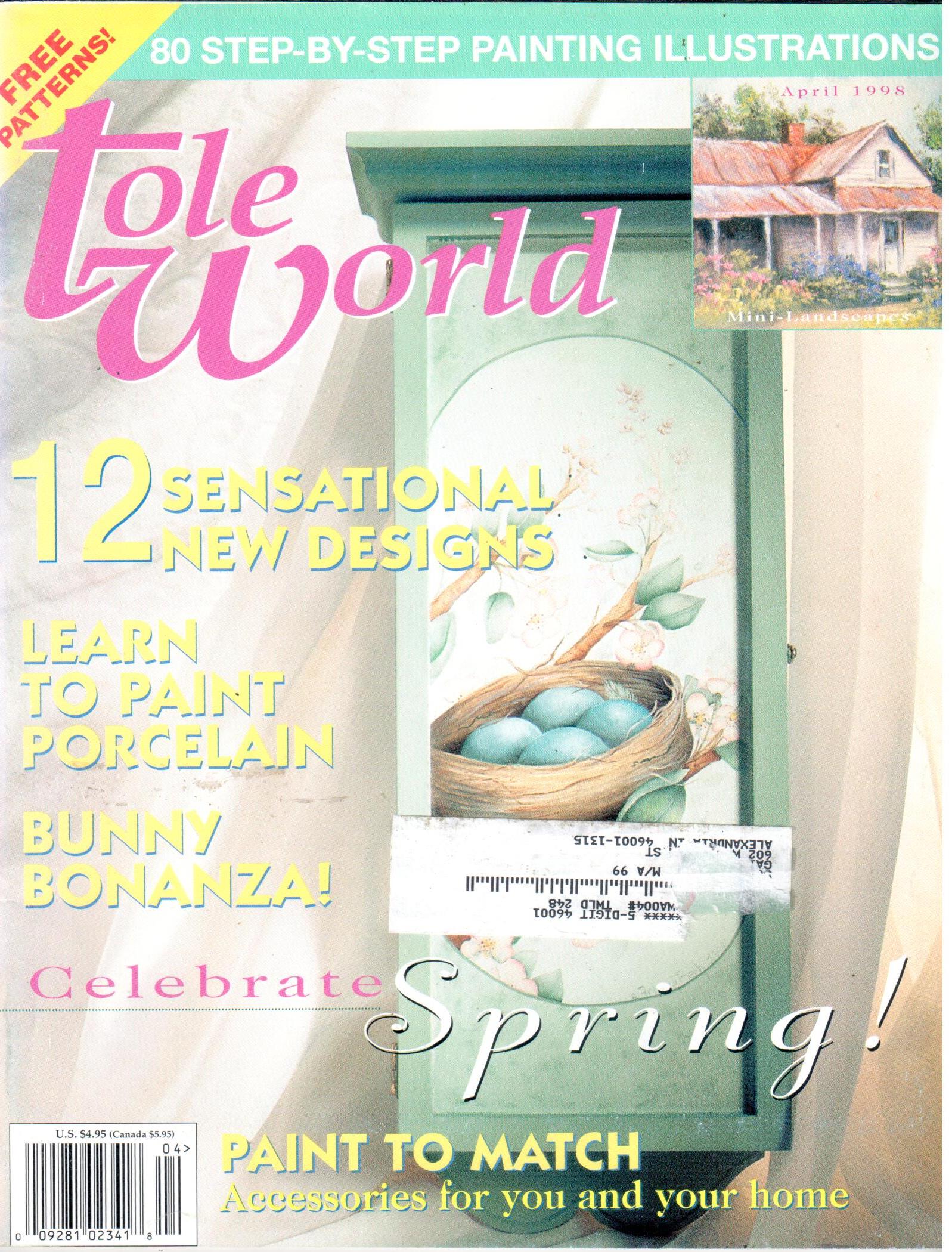 Decorative Painting Bookstore: Tole World - 1998 April