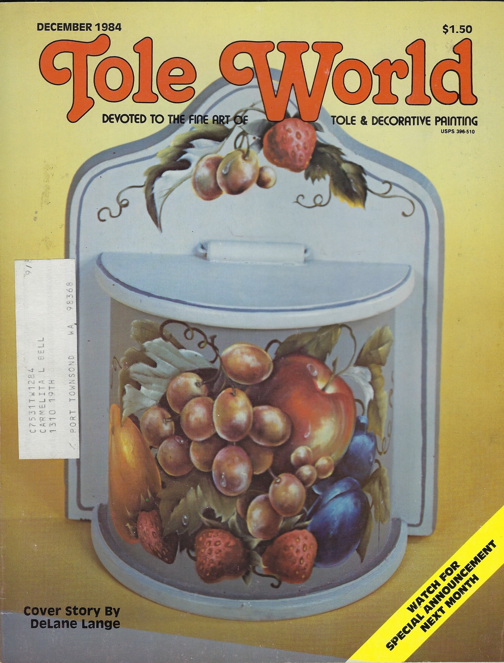 Decorative Painting Bookstore: Tole World - 1984 December