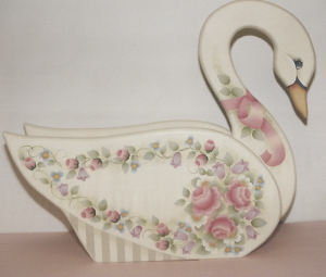 Decorative Painting Bookstore: Floral Swan Planter - Gail Anderson - OOP