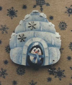 Decorative Painting Bookstore: Igloo and Penguin Pin - Hazel Griffiths