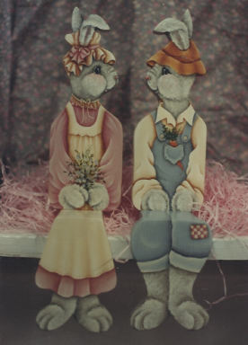 Decorative Painting Bookstore: Bunny Couple Shelf Sitters - Debbie Mitchell