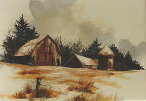 Decorative Painting Bookstore: Vignette Barns and Trees with Silo ...